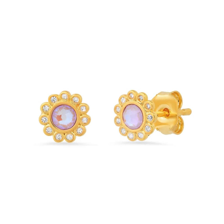 Bezel Flower Studs – Charde